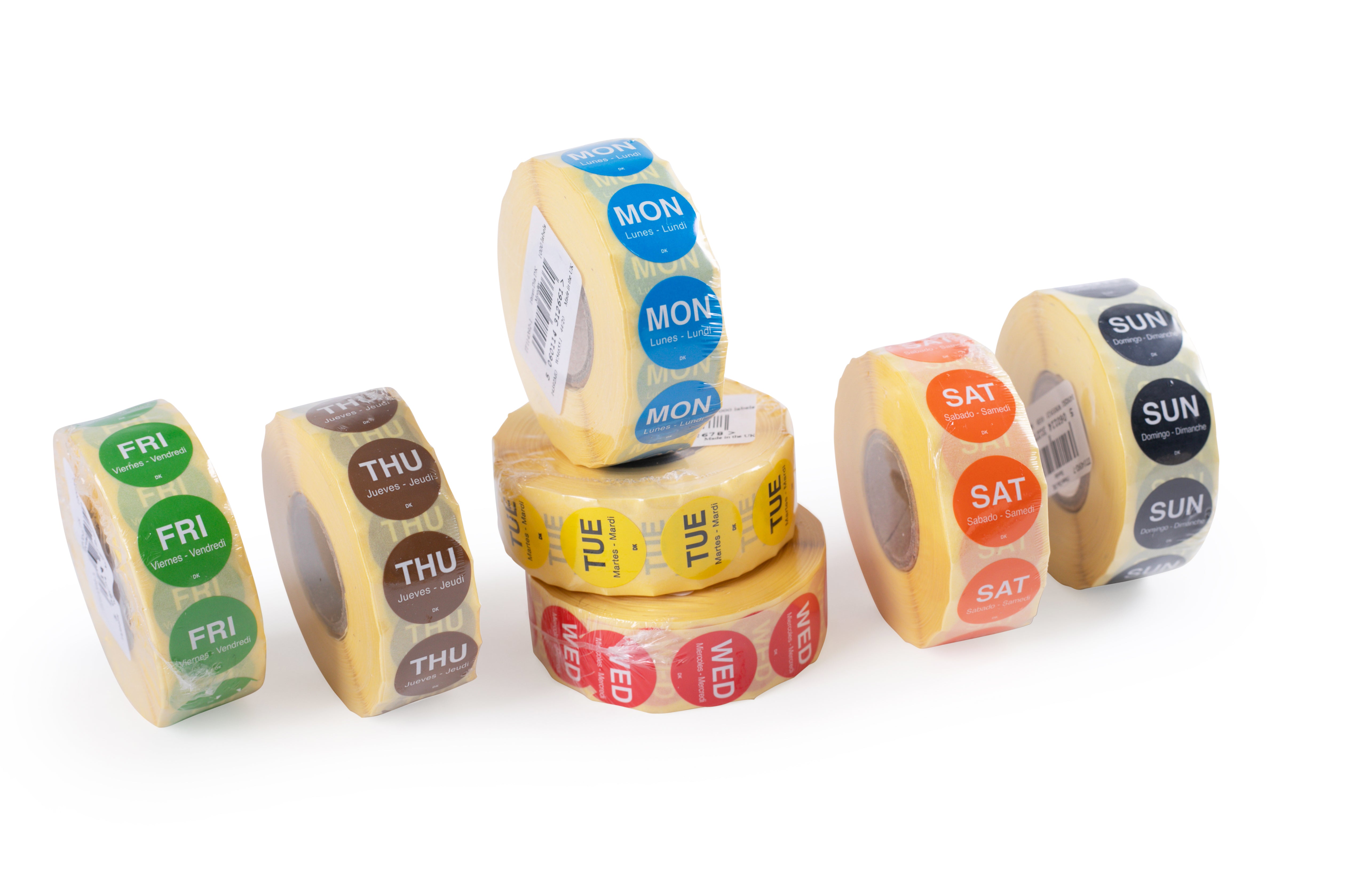 Small 19mm Days of the Week Labels